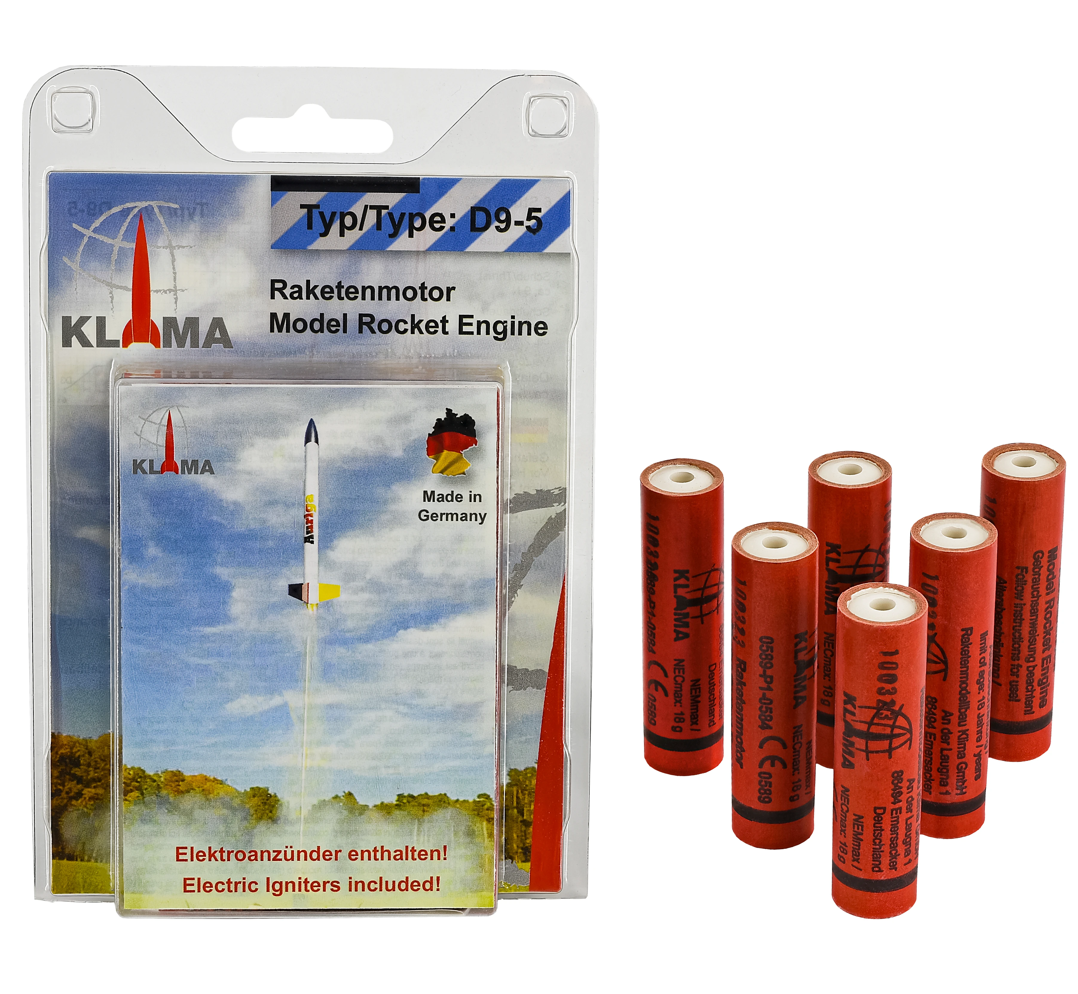 Rocket Motors And Consumables Klima Model Rocket Motors D9 5 Six